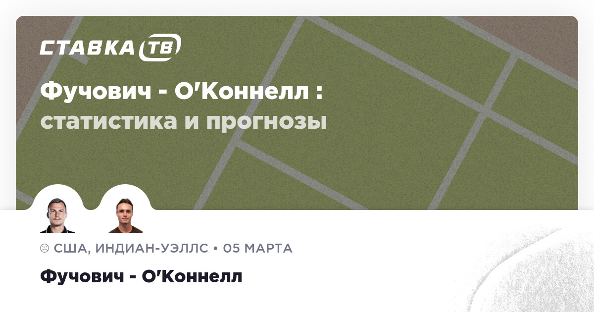 Фучович — О'Коннелл : прогноз (кэф 1.79) 5 марта 2026 | СТАВКА ТВ
