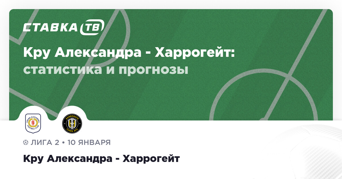 Кру Александра — Харрогейт: прогнозы 10 января 2026 | СТАВКА ТВ