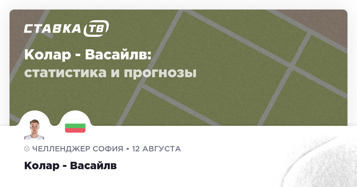 Колар — Васайлв: прогнозы 12 августа 2025 | СТАВКА ТВ