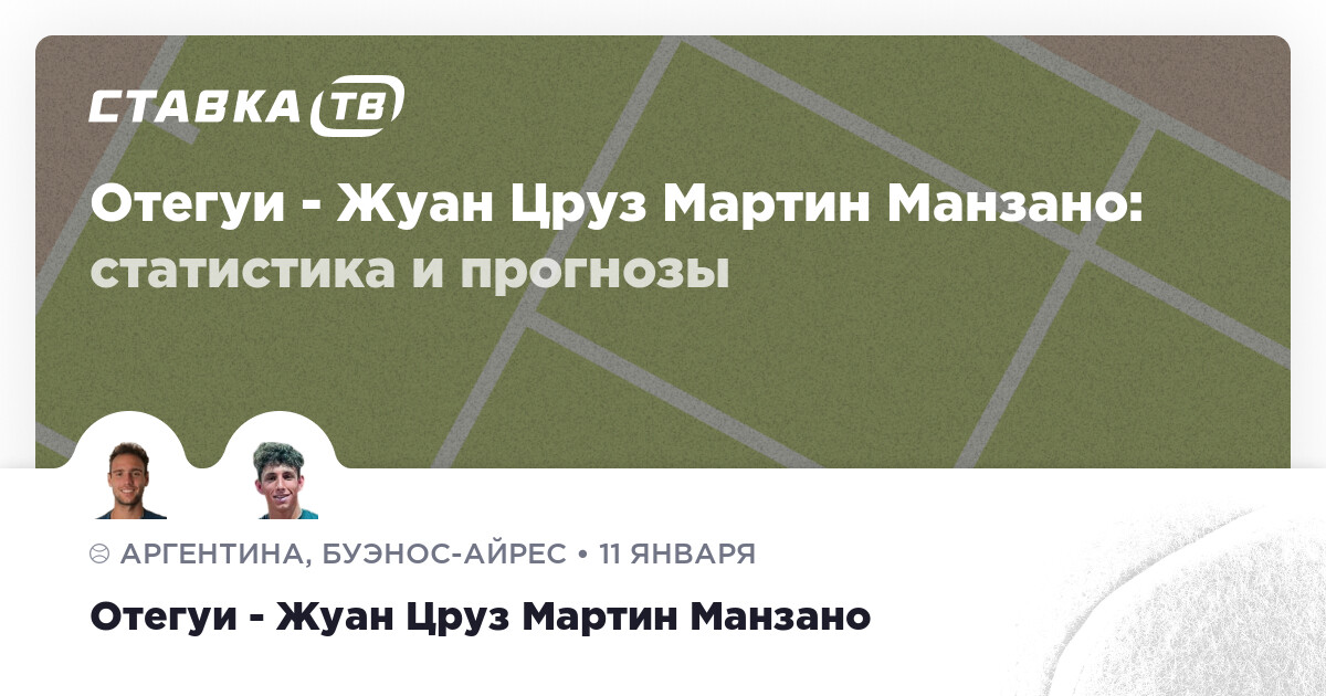 Отегуи — Жуан Цруз Мартин Манзано: прогнозы 11 января 2026 | СТАВКА ТВ