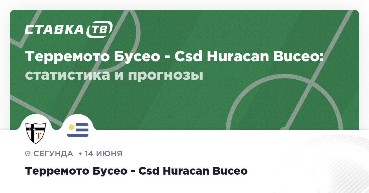 Терремото Бусео — Csd Huracan Buceo: прогнозы 14 июня 2026 | СТАВКА ТВ