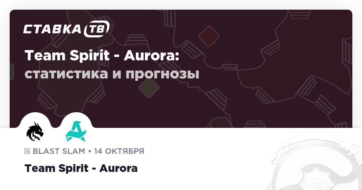 Team Spirit — Aurora: прогноз (кэф 1.44) и ставка 14 октября 2025 ...