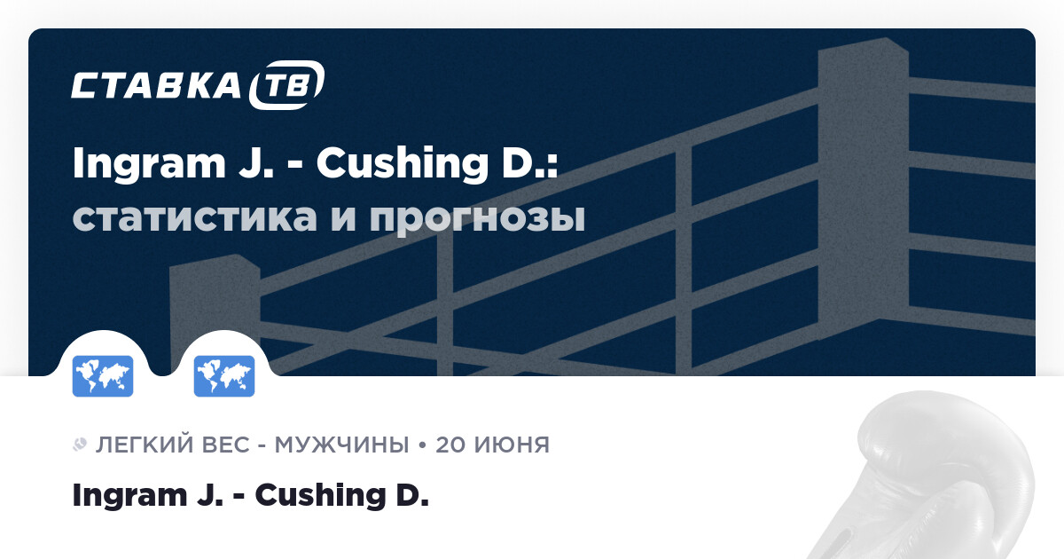 Ingram J. — Cushing D.: прогнозы 20 июня 2026 | СТАВКА ТВ
